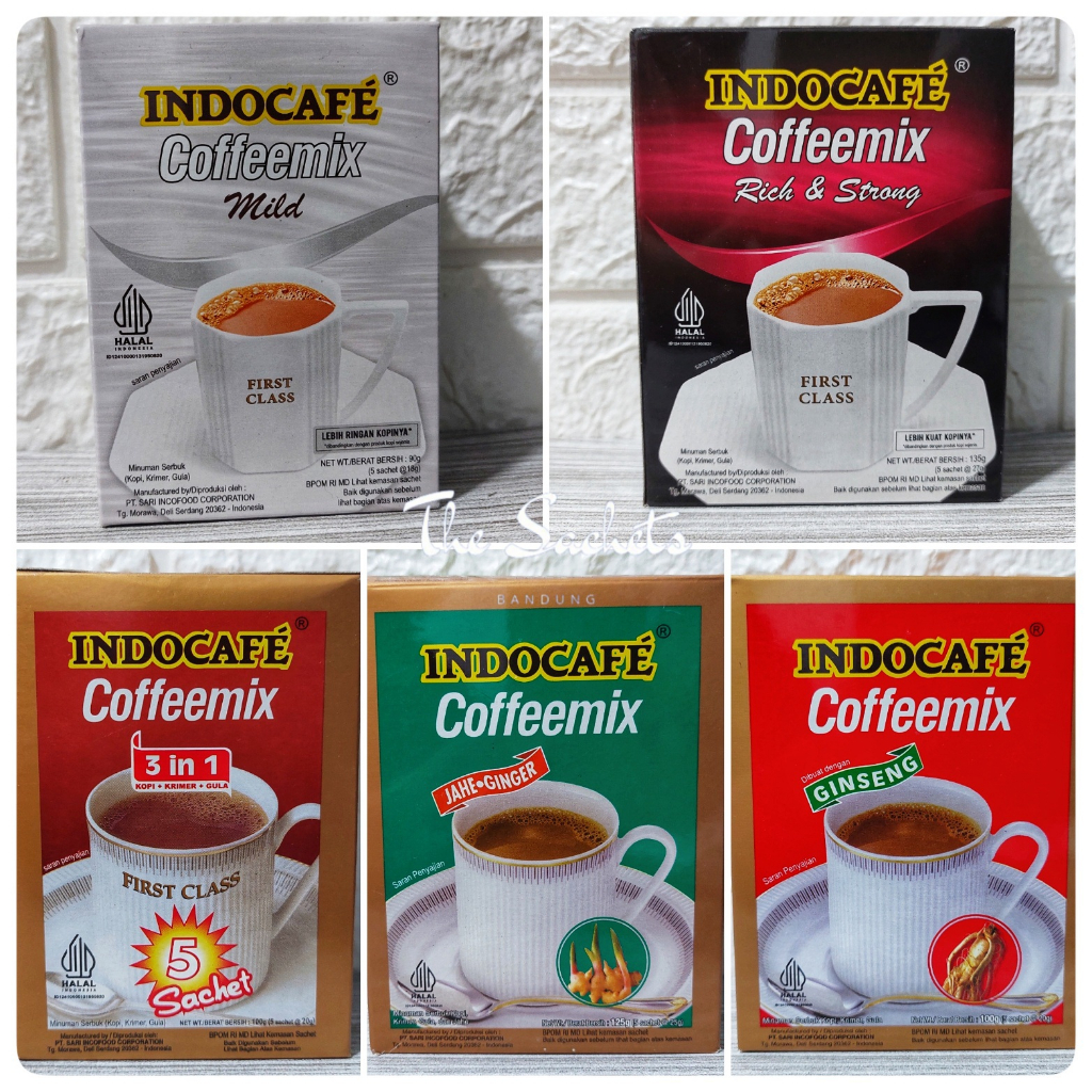 Jual Indocafe Coffeemix 3in1 Mild Rich & Strong Ginseng Ginger Sachet ...
