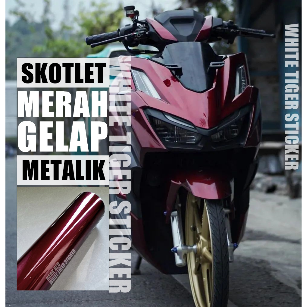 Jual STIKER SKOTLET MERAH TUA METALIK CANDY SCOTLITE DARK RED CANDY ...