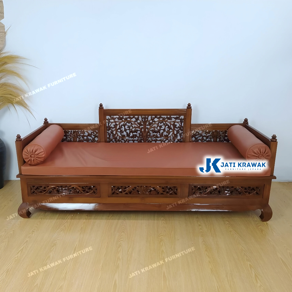 Jual Bangku Sofa thailand ukiran kalpataru | Bangku santai daybed jati ...
