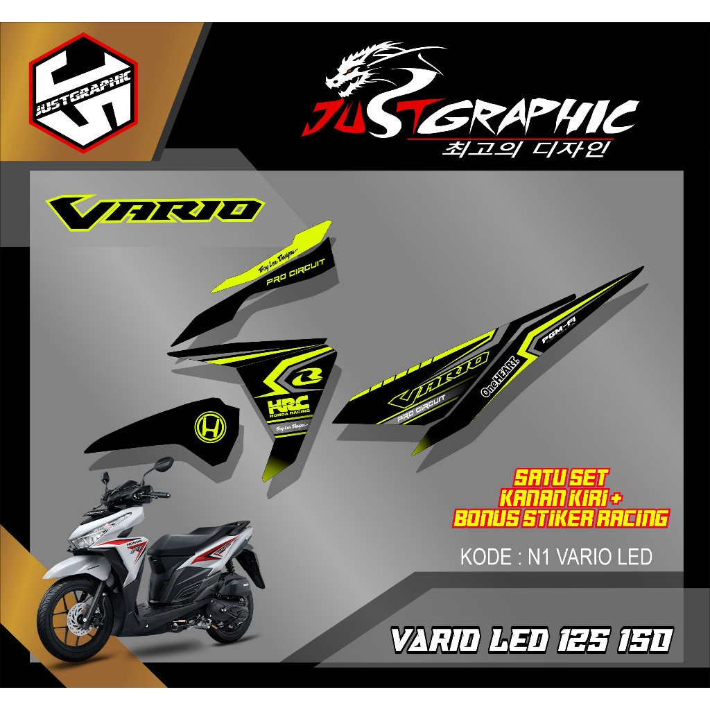 Jual Stiker Vario LED 125-150 semifull desain simpel racing keren kode ...