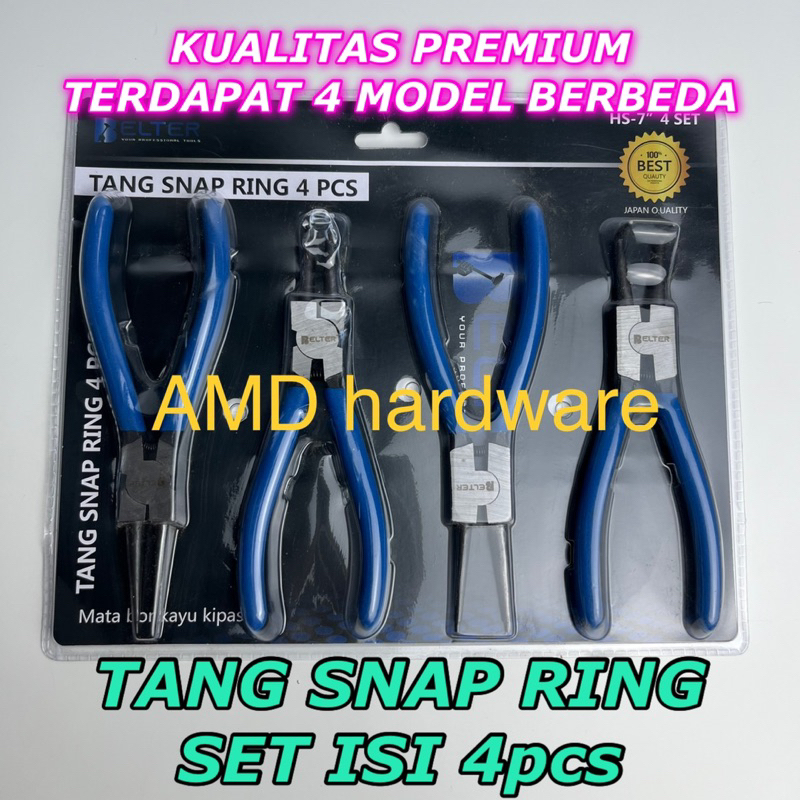 Jual Tang Snap Ring 7" inch Set 4pcs Belter Karet CRV Panjang Buka ...