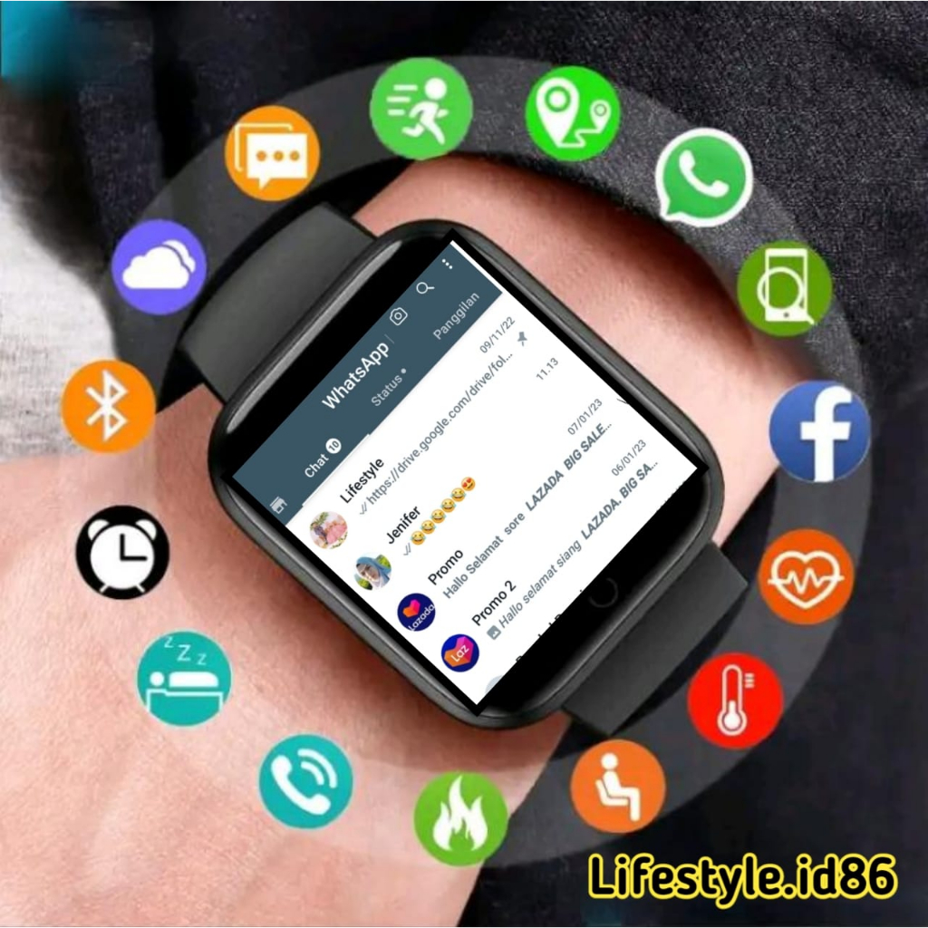 Jual Jam tangan Hp Android Smartwatch pro dz09 A1 v8 y68 116plus D18 ...