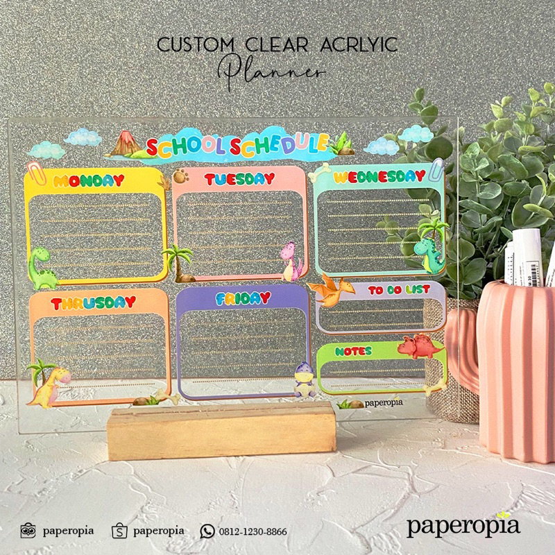 Jual acrylic planner , papan jadwal akrilik , kids planner board ...