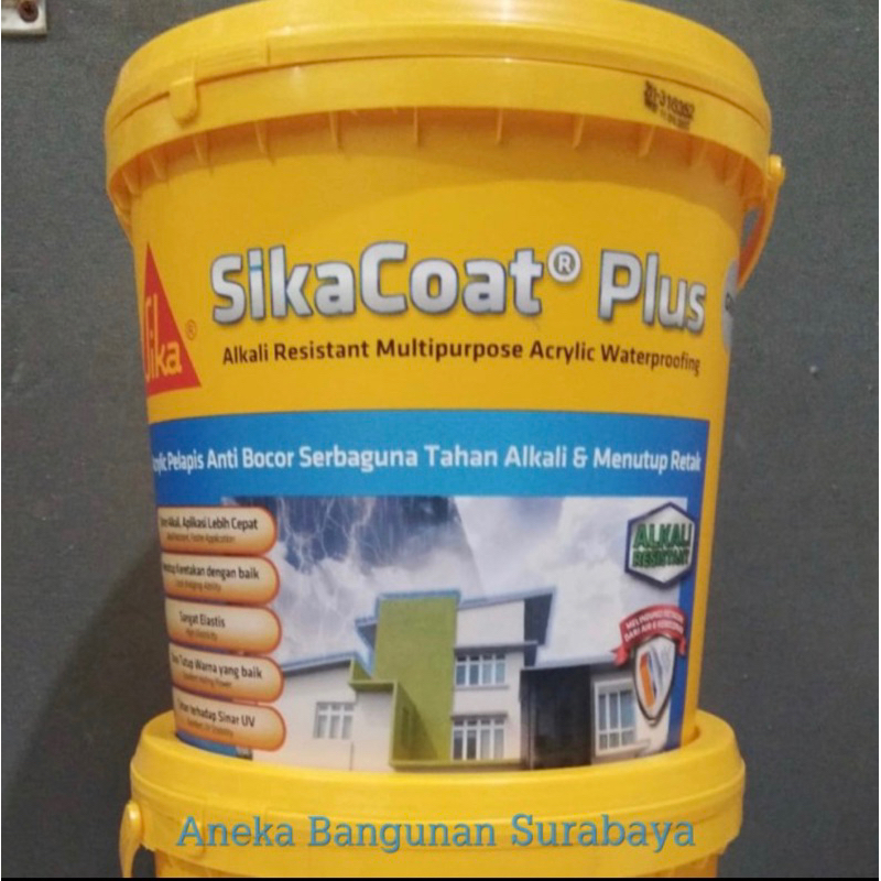 Jual SikaCoat Plus 4kg galon | Sika Coat pelapis anti bocor waterproof eksterior dan atap ...