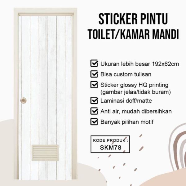 Jual Dijual Sticker pintu kamar mandi tema kayu motif polos - SKM78 ...