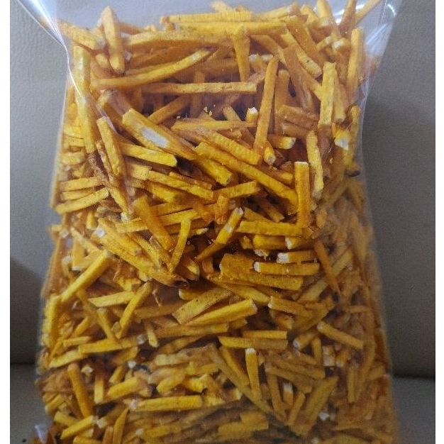 Jual Keripik kripik stik talas kuning 500 gram enak dan renyah | Shopee ...