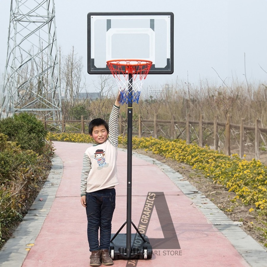 Jual Ring basket portable 3 meter / tiang basket plus papan pantul ...