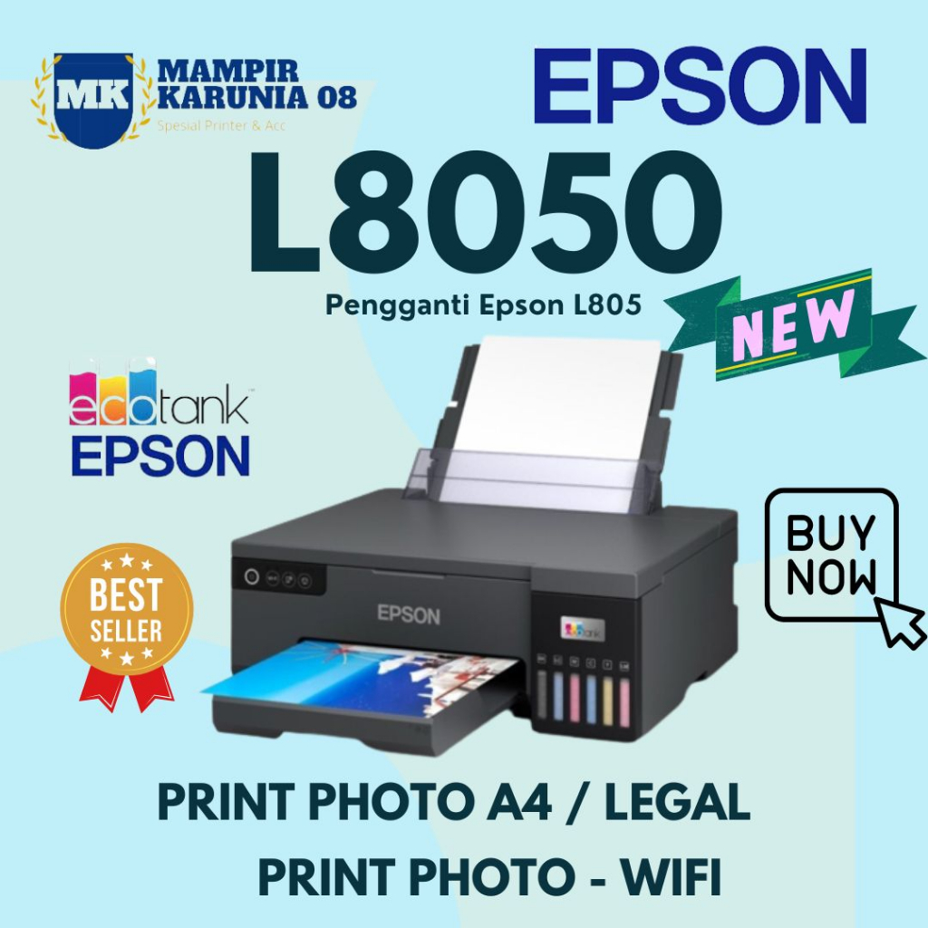 Jual Printer Epson L8050 Pengganti L805 Print Photo - WIFi New Resmi | Shopee Indonesia