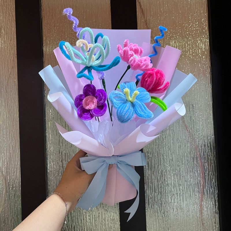 Jual Pipe Cleaner Flowers Bouquet | Buket Bunga Kawat Bulu | Shopee ...
