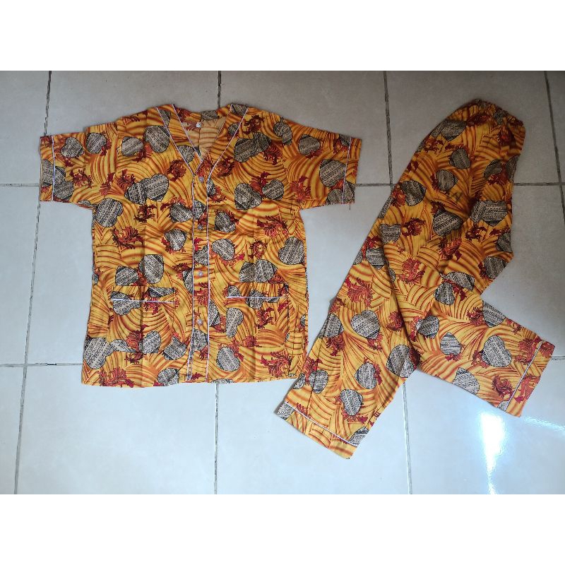 Jual Piyama Batik Dewasa Size M L XL Batik Bagan Siapi-api | Shopee ...