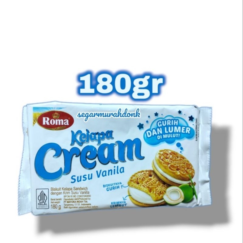 Jual Roma Kelapa Cream Vanilla 180 gram Biskuit rasa Vanila | Shopee ...