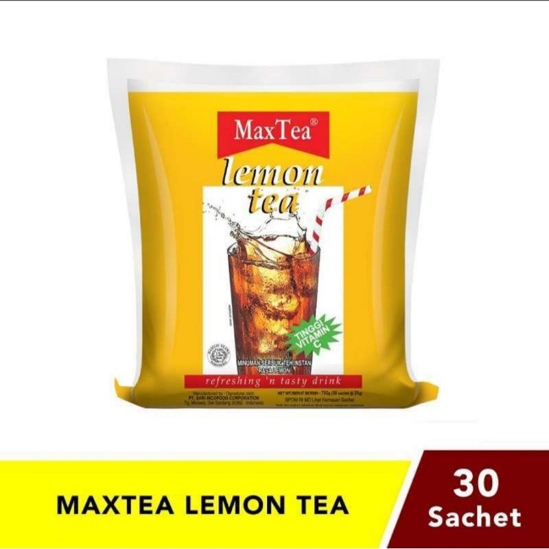 Jual Maxtea Lemon Tea, kemasan bag isi 30 sachets @ 25 g | Shopee Indonesia
