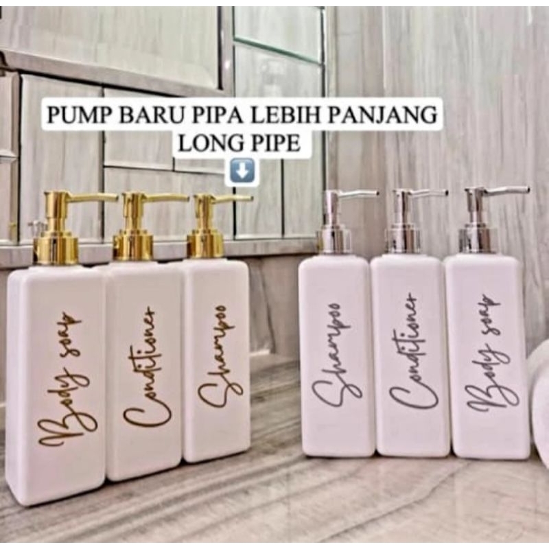 Jual BOTOL SABUN CAIR PUTIH LUXURY 500ML KOTAK AESTHETIC REFILL WADAH ...