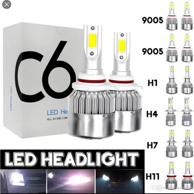 Jual Lampu LED Foglamp Headlamp C6 HB3 9005 / H4 / H11 Warna Putih ...