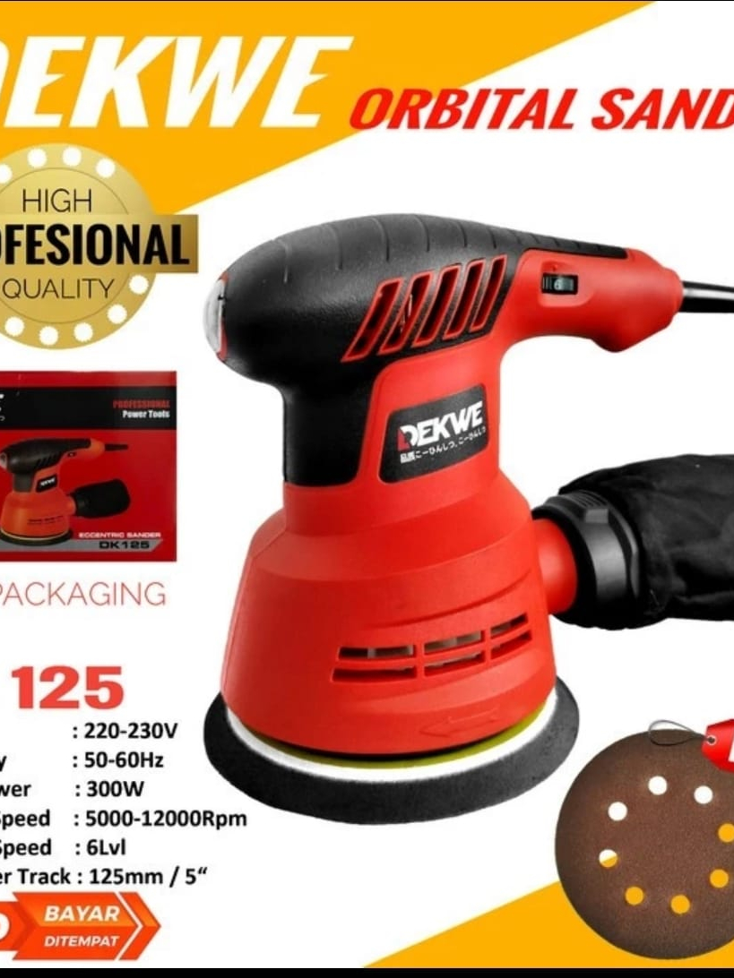 Jual Mesin Amplas Orbital Sander Variable Speed 5 inch dual action ...