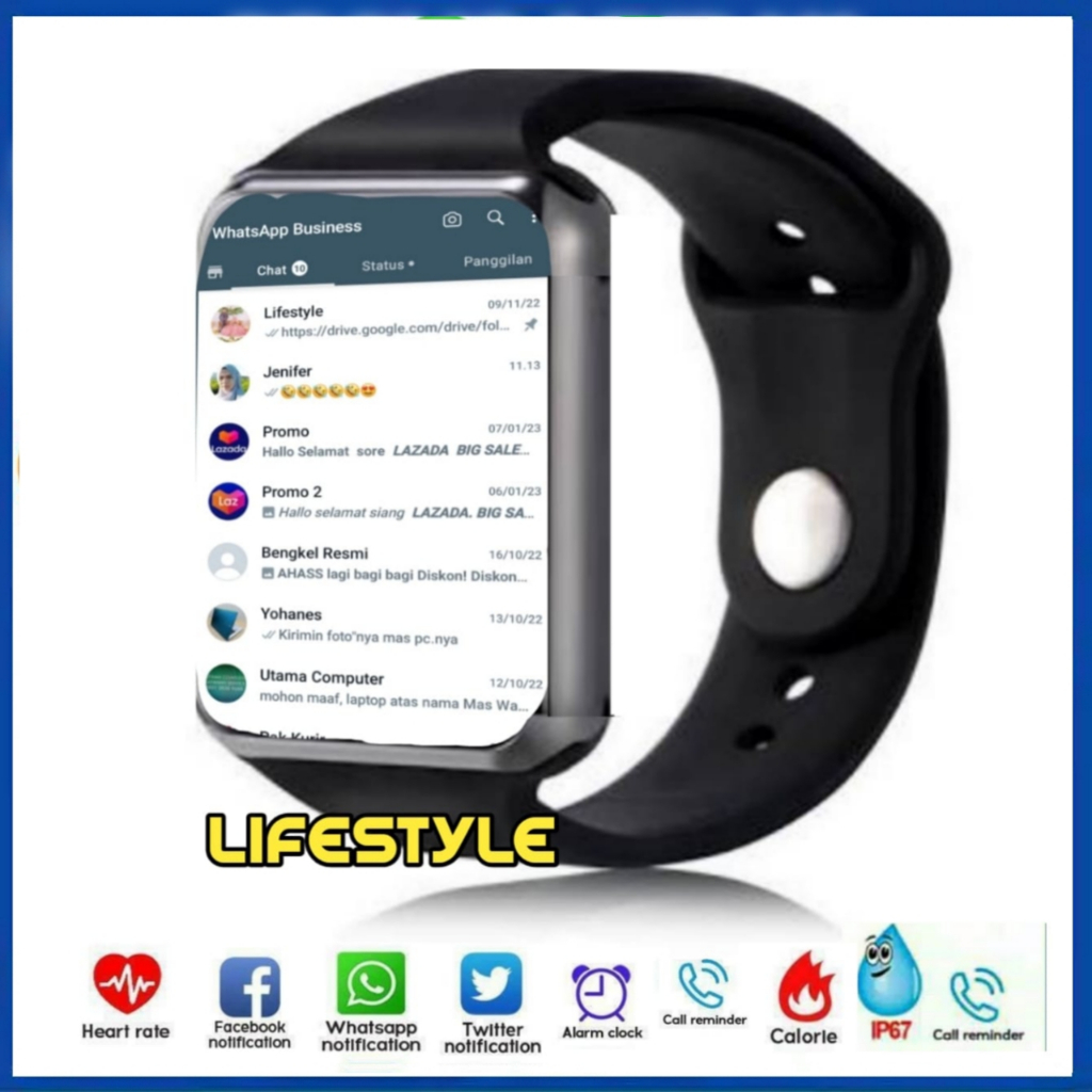 Jual Jam Pintar Smartwatch Hp Android Conect A1 U10 y68 116plus D18 ...