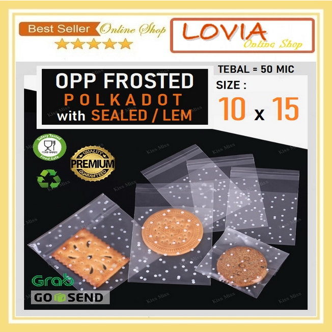 Jual SP-07 Kemasan Kue Bakery Cookies Plastik OPP Seal Frosted Polkadot ...