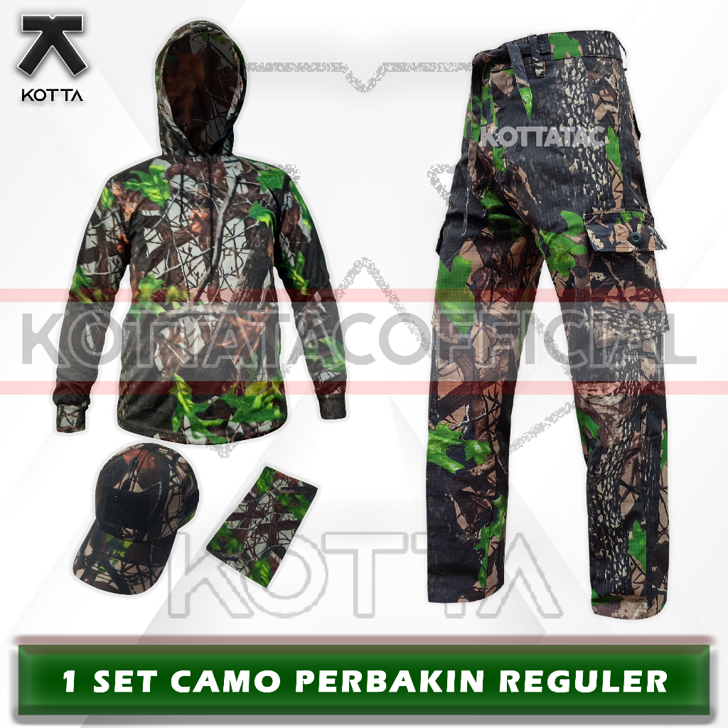 Jual SATU SET SETELAN BAJU KAOS HOODIE CELANA TOPI KAMUFLASE CAMO PERBAKIN HUNTING BERBURU ...