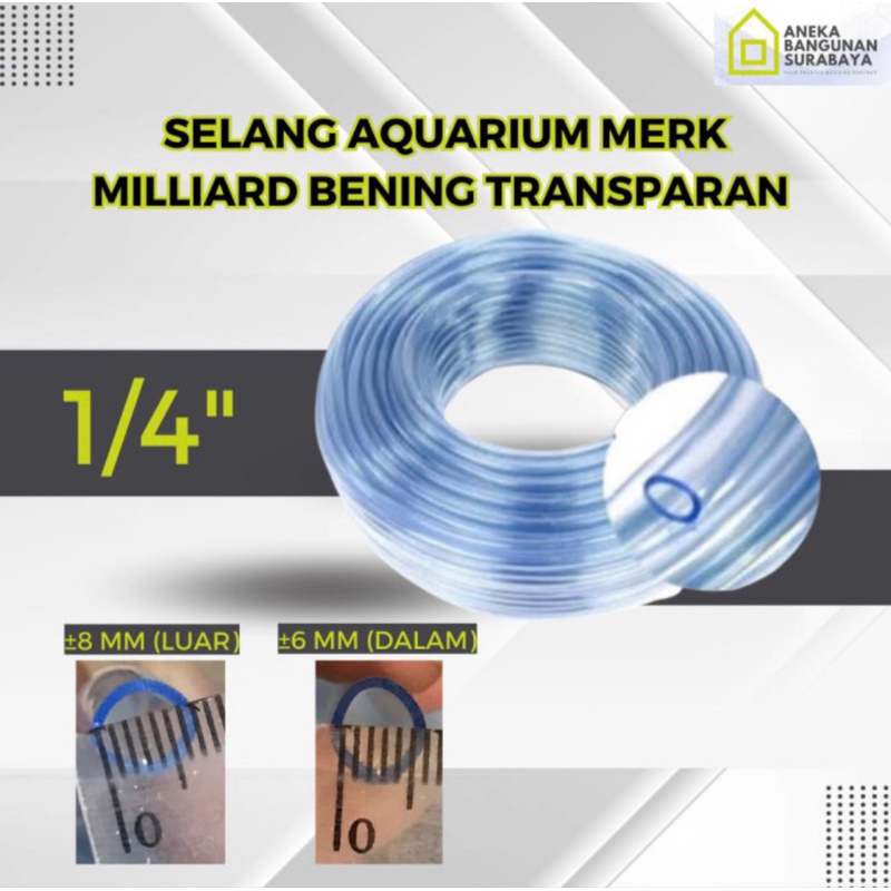 Jual Selang timbang aquarium aquatic Milliard bening transparan ( harga ...