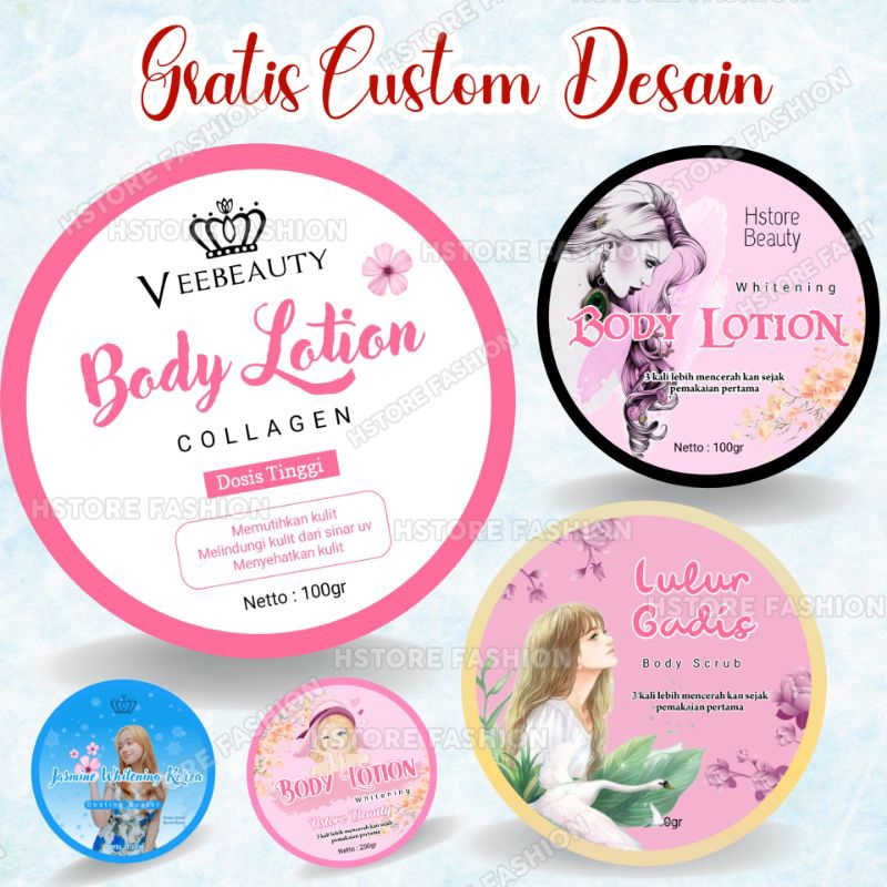 Jual Stiker Label HB Sticker Lotion Stiker Lulur Kecantikan Gratis ...