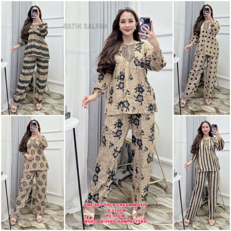 Jual One set setelan wanita motif kekinian ld 110cm muat bb45kg sampai 75kg bisa bayar ditempat ...