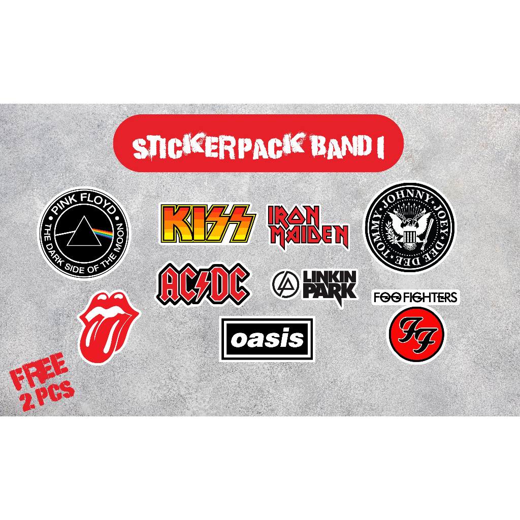 Jual STICKER PACK BAND 1 | STICKER AESTHETIC BAND STIKER HELM MOTOR ...