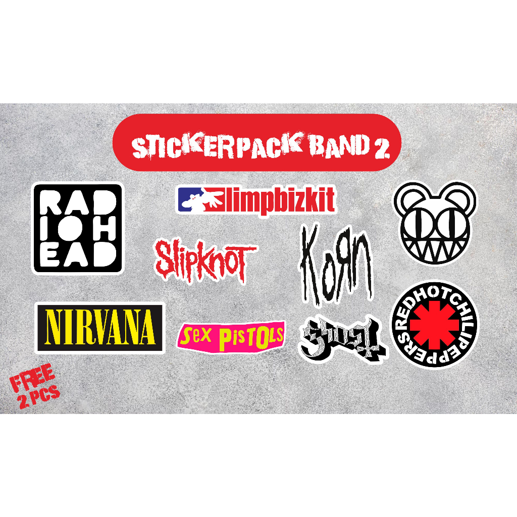 Jual STICKER PACK BAND 2 | STICKER AESTHETIC BAND STIKER HELM MOTOR ...