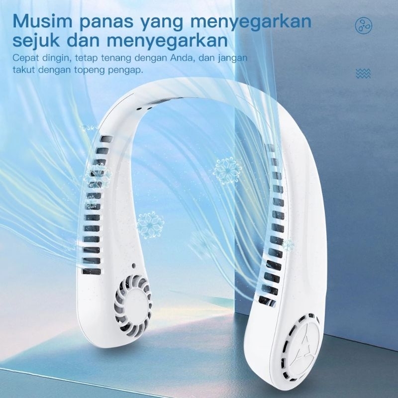 Jual Kipas Angin Gantungan Leher Portabel USB Tanpa Baling Neck Fan ...