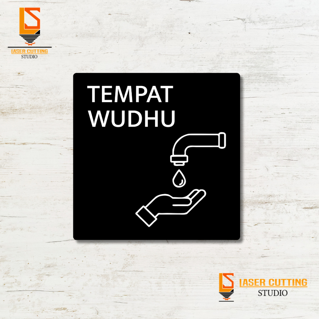 Jual Sign Akrilik Tempat wudhu Minimalis | Akrilik Sign Board UV Print ...