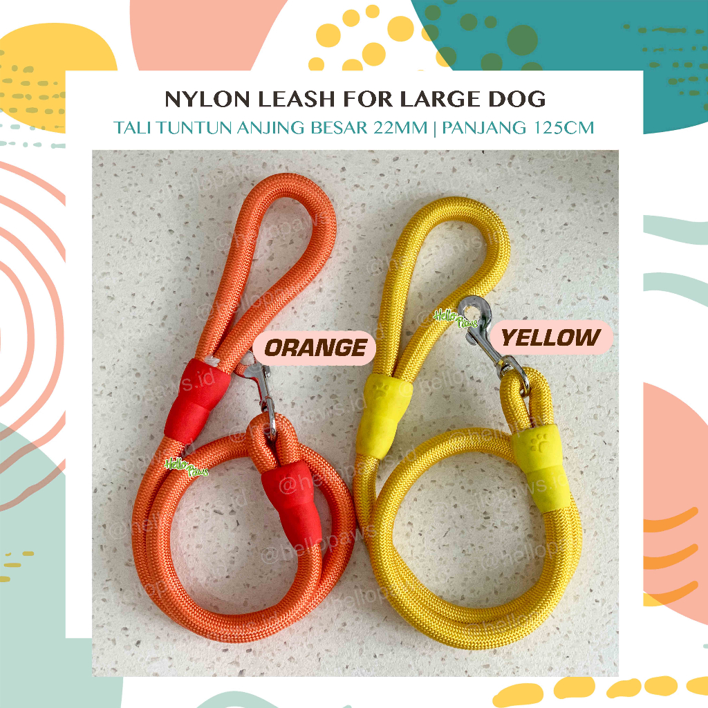 Jual Large Dog Leash Nylon - Tali Tuntun Anjing Besar 125cm | Shopee ...