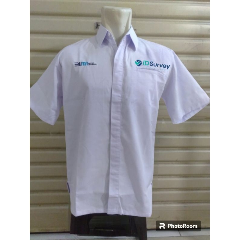 Jual Kemeja / Seragam BUMN ID Survey Putih Pendek UK XXL dan XXXL | Shopee Indonesia