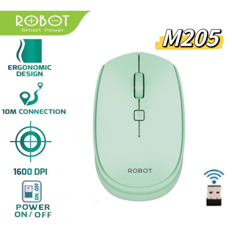 Jual Mouse Wireless ROBOT M220 / M205 2.4GHz optical 1600DPI receiver ...