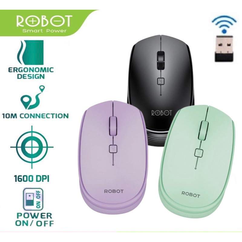 Jual Mouse Wireless ROBOT M220 / M205 2.4GHz optical 1600DPI receiver ...