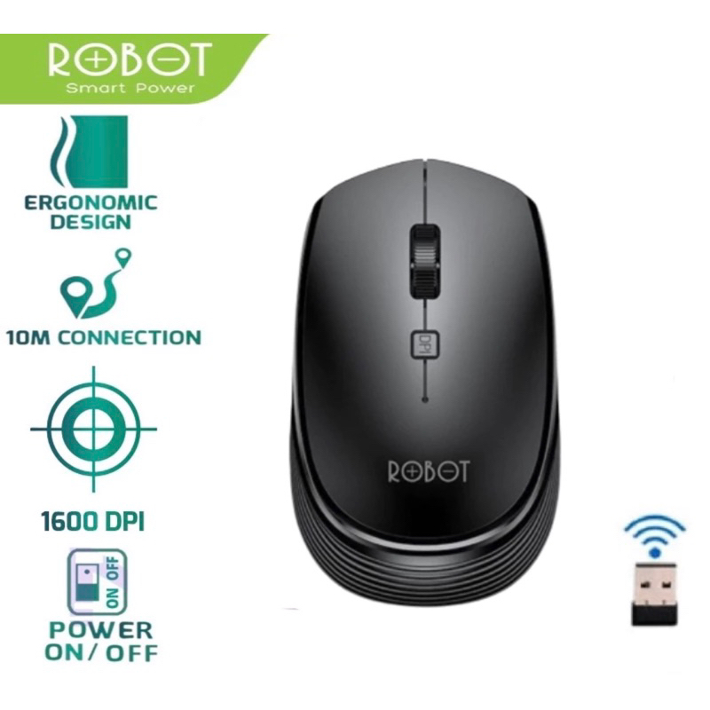 Jual Mouse Wireless ROBOT M220 / M205 2.4GHz optical 1600DPI receiver ...