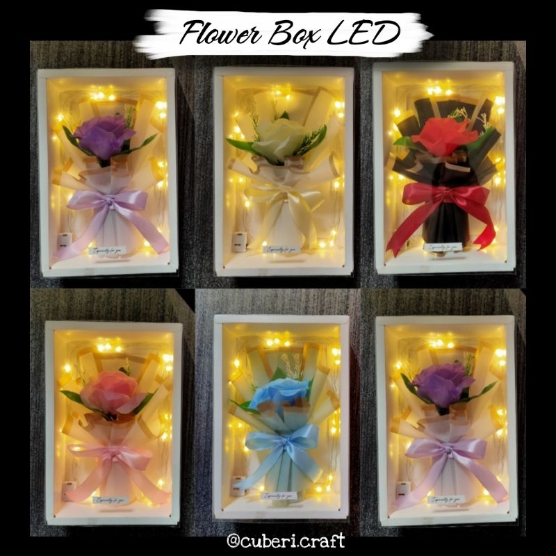 Jual Buket Bunga Flower Box LED / Hadiah Wisuda Ulang Tahun Anniversary | Shopee Indonesia