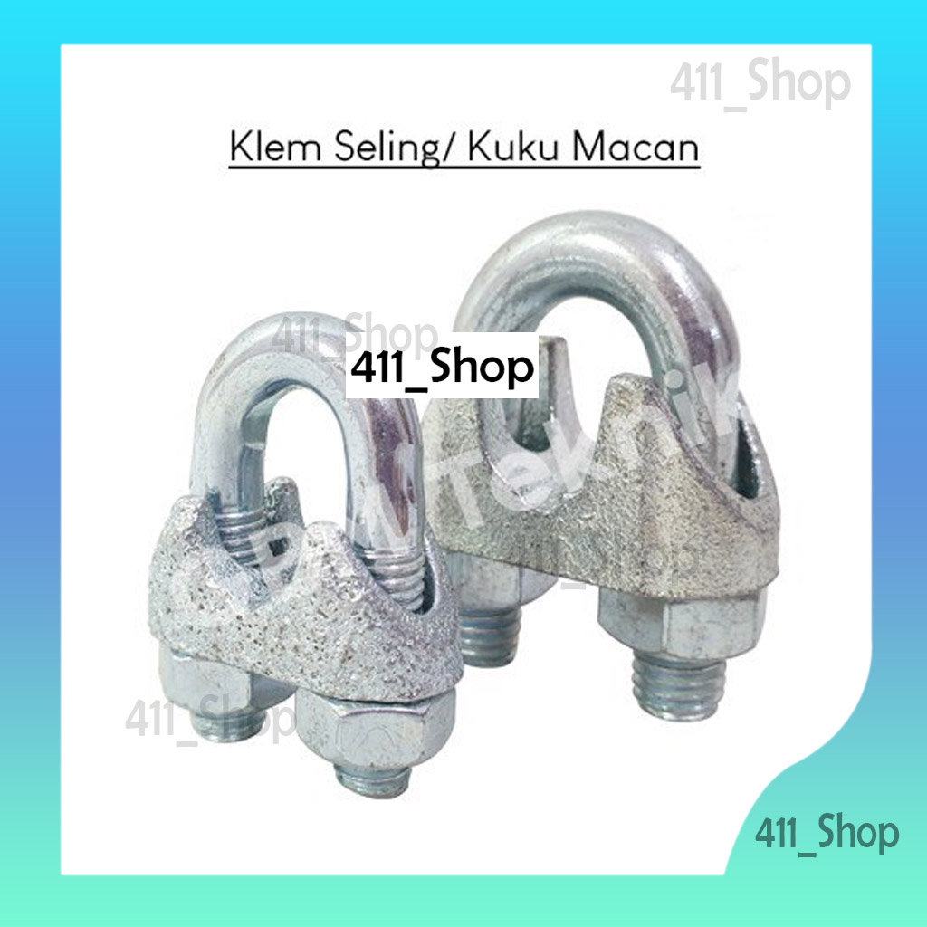 Jual Klem Seling Wire Rope Clip / Klem Seling Kuku Macan 6mm | Shopee ...