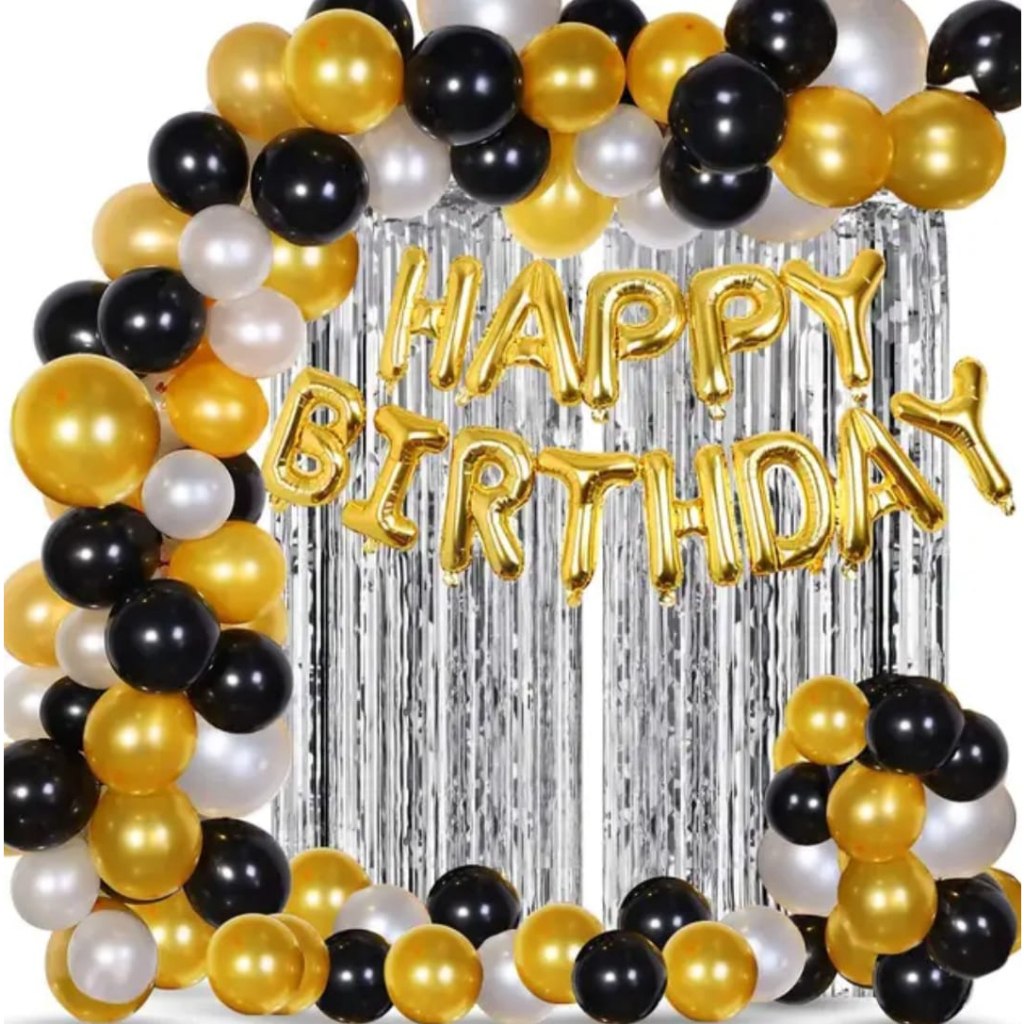 Jual Dekorasi Set Pesta Ulang Tahun Serba Gold Balon Foil Tulisan Happy ...
