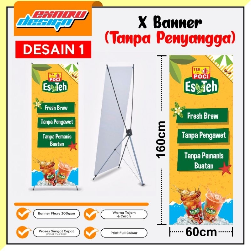 Jual ES TEH X BANNER 60cm x 160cm (TANPA PENYANGGA) | Shopee Indonesia