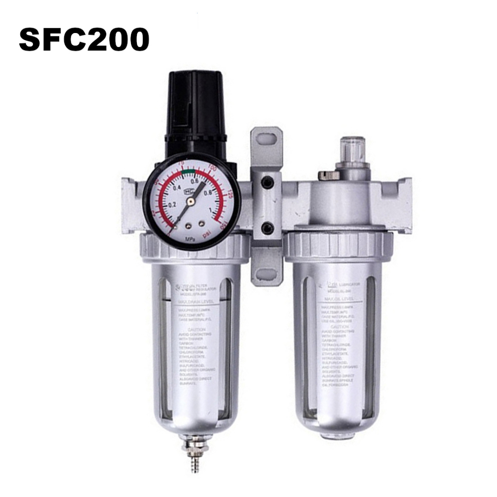 Jual Filter Regulator Double Filter Lubricator Udara SFC200 | Shopee Indonesia