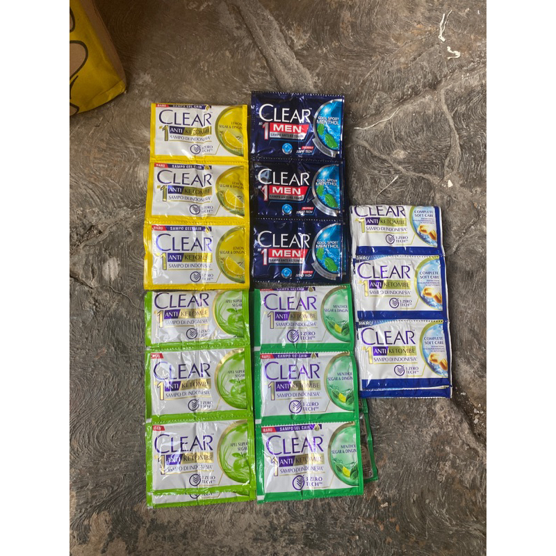 Jual clear shampo sachet isi 12pc 1/2 renteng | Shopee Indonesia