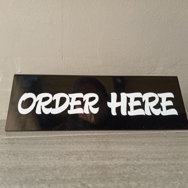 Jual Sign order here| Sign tanda order sini akrilik | Shopee Indonesia
