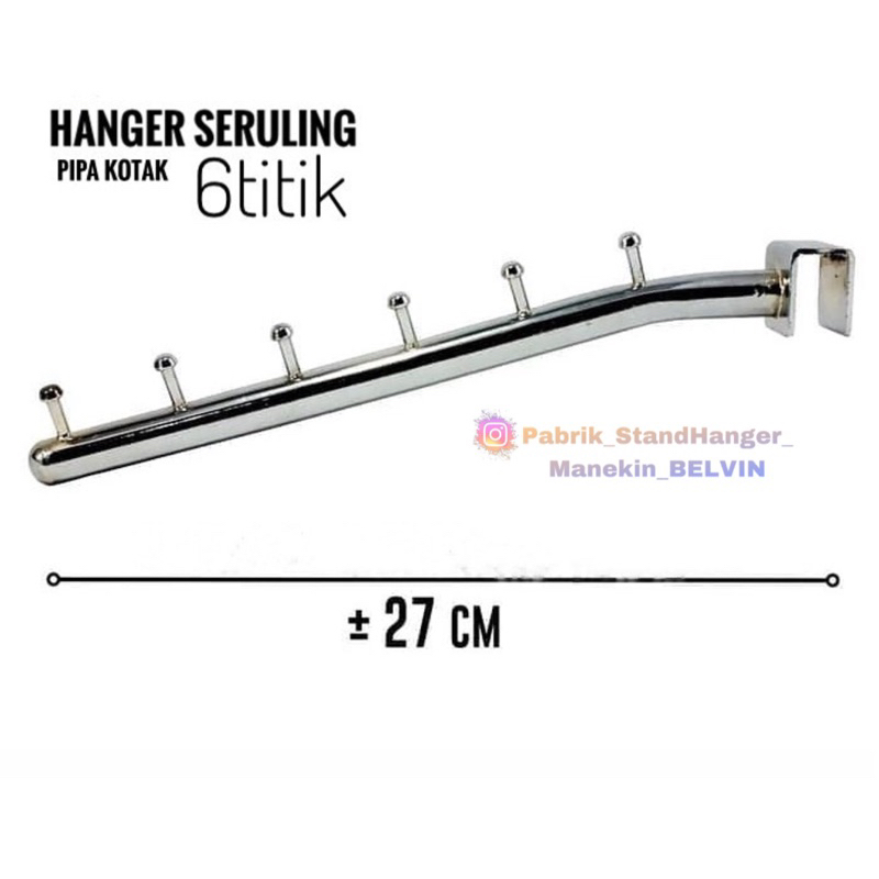 Jual Hanger Suling Pipa Kotak 6 Titik // Gantungan Suling Baju ...