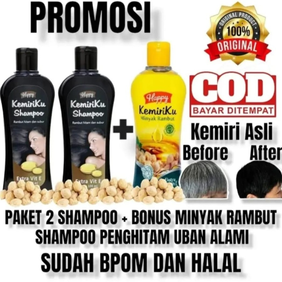 Jual PAKET HAPPY KEMIRIKU SHAMPO PENGHILANG UBAN ORIGINAL 100% ASLI ...