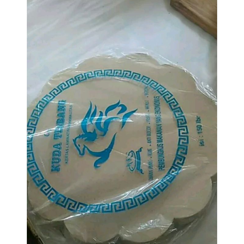 Jual 150 lembar kERTAS NASI COKLAT BUNGA BULAT ALAS PIRING LIDI BAMBU ...