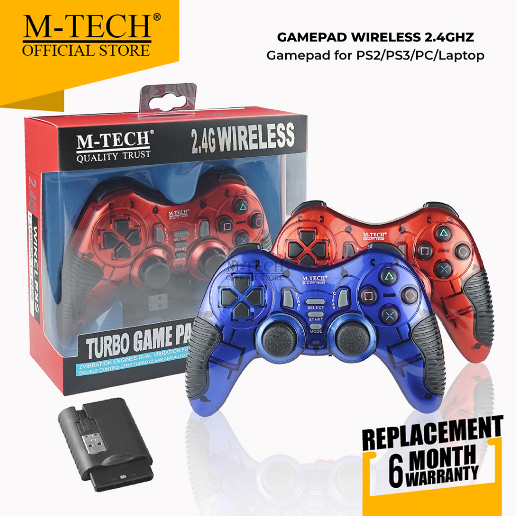 Jual Stick Gamepad M-TECH ORIGINAL Bluetooth Turbo 3 In 1 Wireless For PC/Laptop/PS2/PS3 G-01 ...