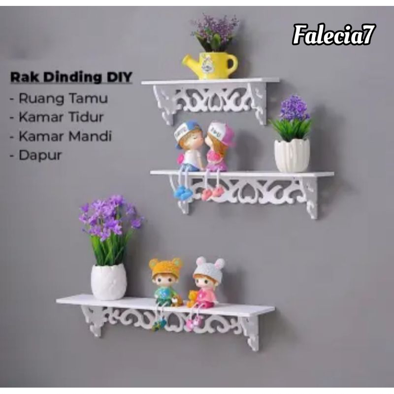 Jual Rak Hiasan Dinding 1 set isi 3 rak vintage ambalan putih ambalan ...