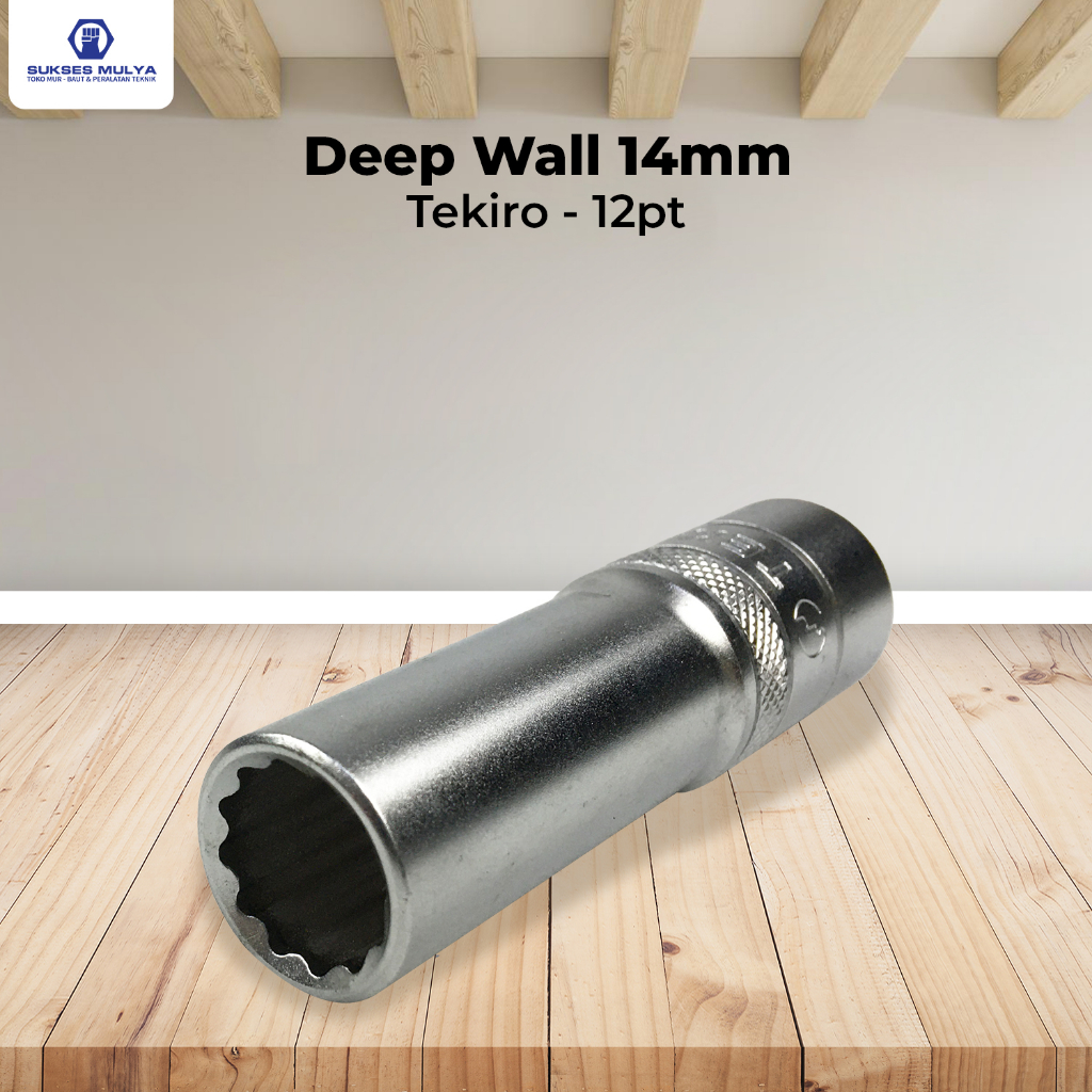 Jual TEKIRO Kunci Mata Sock Socket Sok Panjang Deep Wall 1/2" 12PT 14mm ...