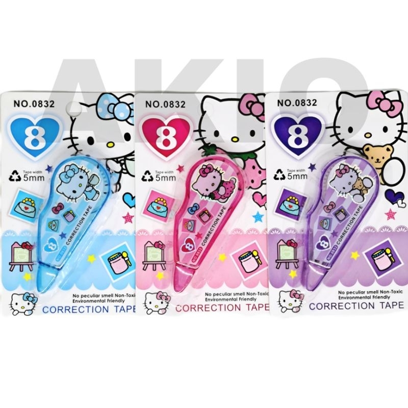 Jual Tip ex Kertas Roll Karakter HELLO KITTY 8m 0832 Correction Tape ...