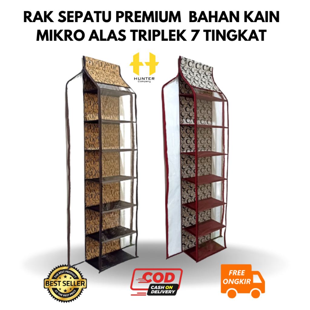 Jual Rak Sepatu Gantung Jumbo Premium Bahan Kain Spon (MOTIF) Alas ...