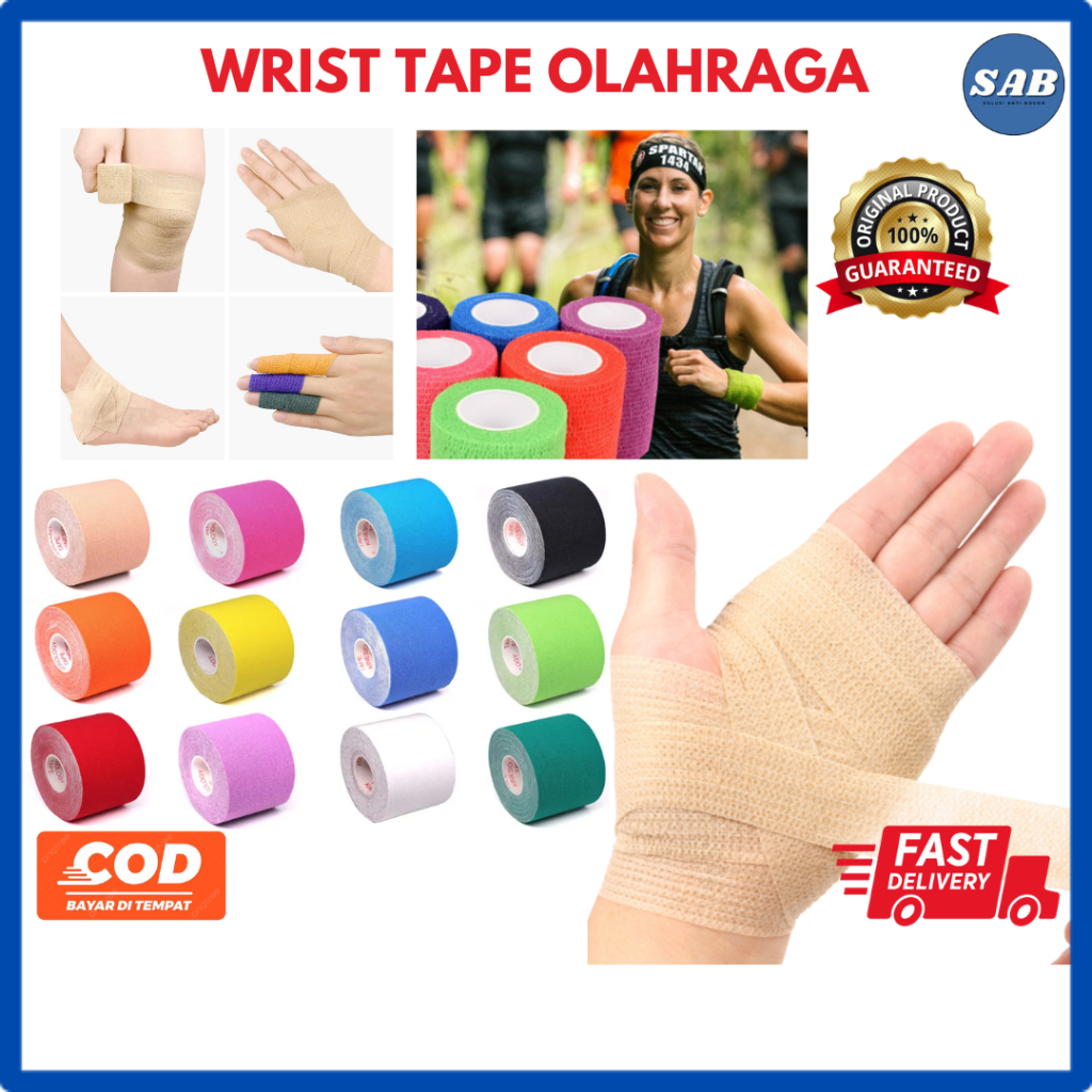 Jual Wrist Tape Finger Olahraga Perban Jari Pencegah Cidera 5 Meter ...